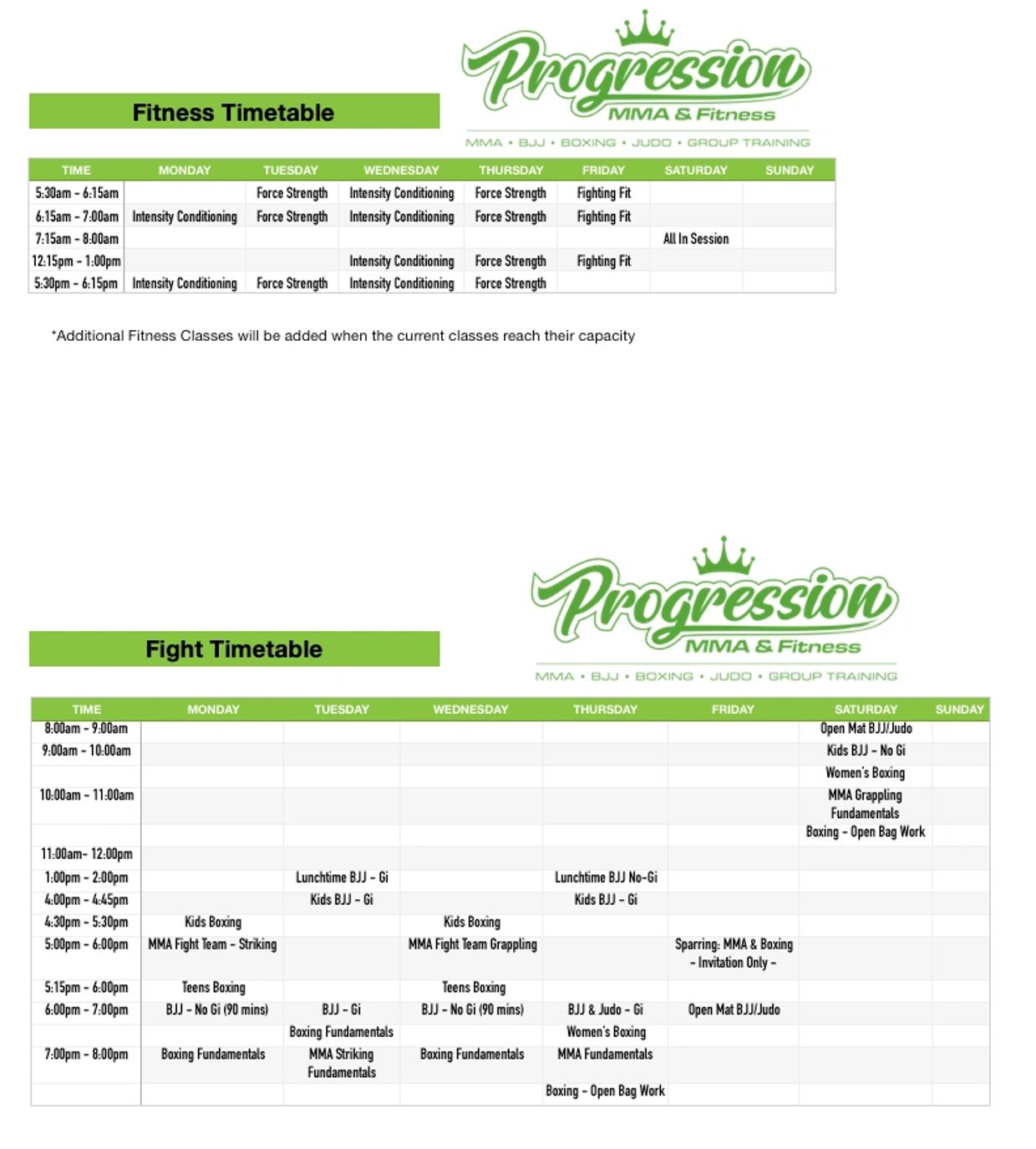 Session Timetable